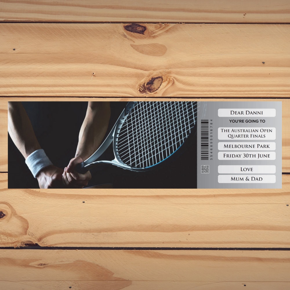 Personalised Printable TENNIS Match Tournament Event Gift Ticket ...