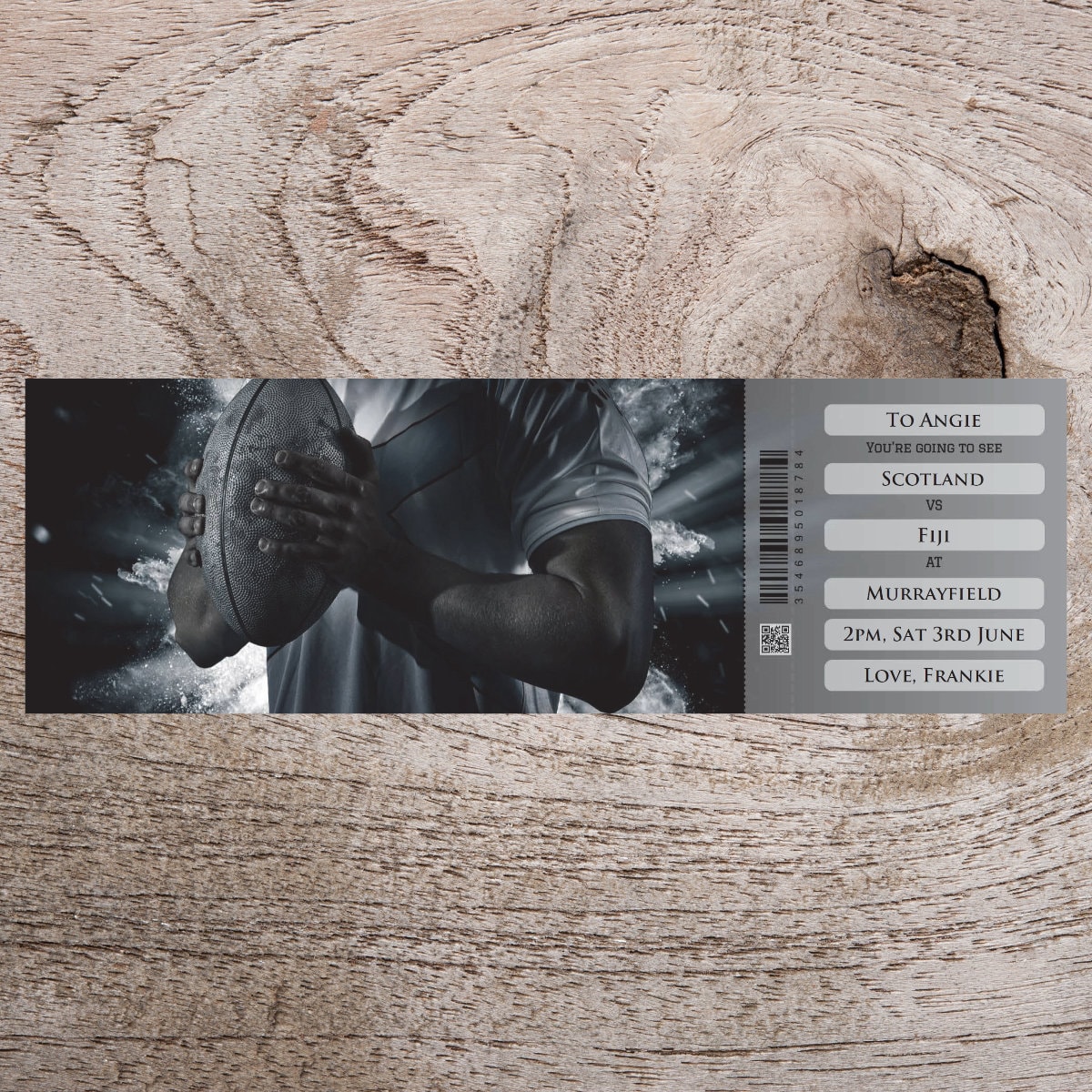 Personalisable Printable RUGBY Game Match Gift Ticket. Instant - Etsy