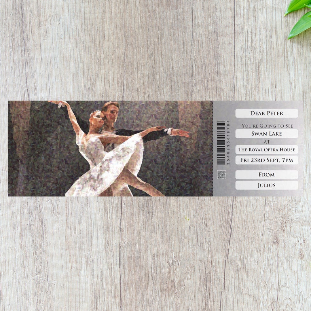 Personalised Printable BALLET Gift Ticket. Instant PDF Digital Download ...