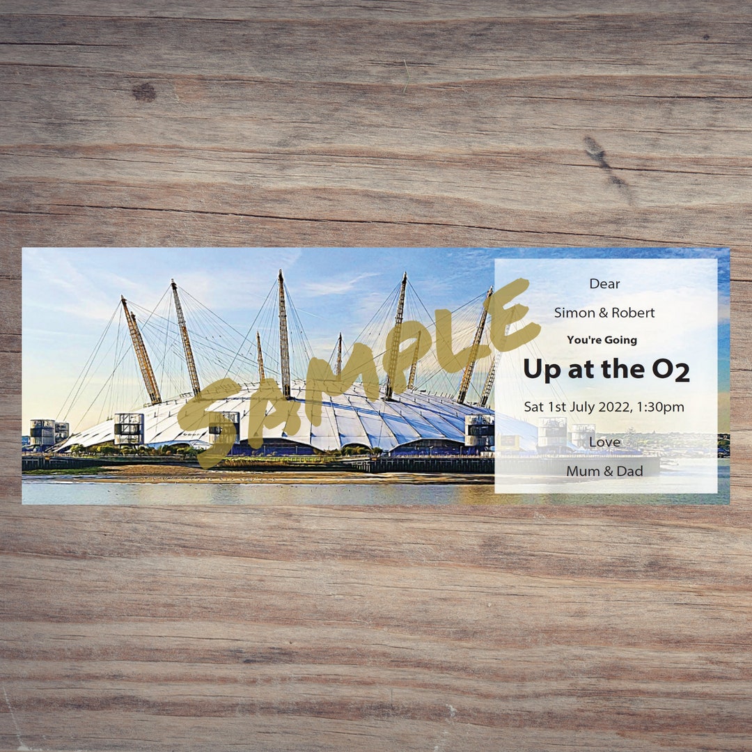 Printable up at the O2 Gift Ticket. Instant PDF Digital - Etsy