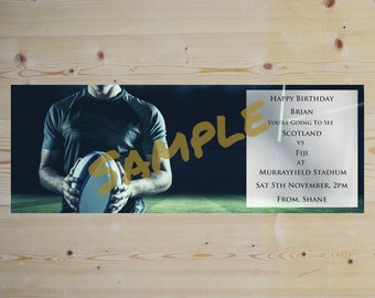 Rugby Ticket Gift - Etsy