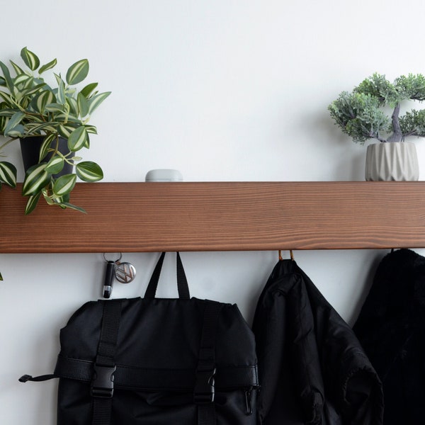 Entryway Shelf With Hooks - Etsy