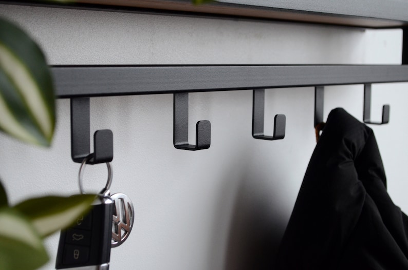 Unique Wall Mount Entryway Organizer With Hooks Modern Hallway - Etsy