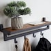 Wall Mounted Entryway Shelf With Hooks Unique Floating Metal - Etsy
