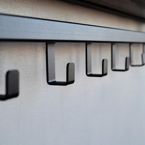 Entryway Wall Mount Floating Organizer With Hooks Industrial Coat Rack ...