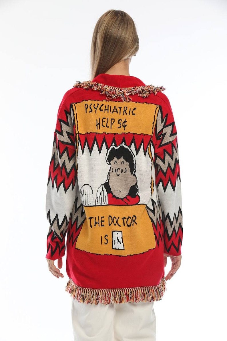 Charlie Brown and Lucy Cardigan, Psychiatric Help 5 Cents Sweater ...