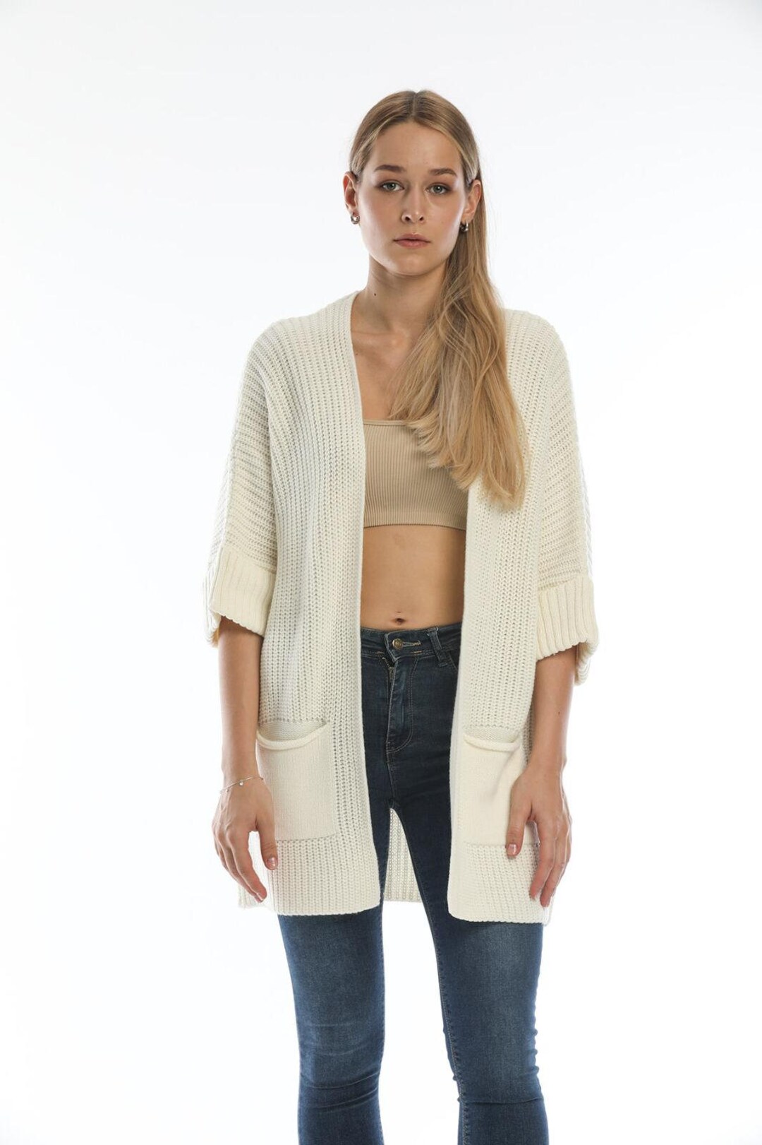 Oversize Chunky Knit Cardigan, Cozy Cardigan, Open Front Cardigan, Long ...