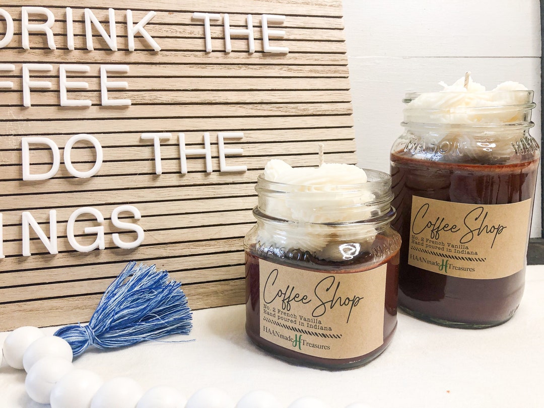 French Vanilla Coffee Shop Candle Coffee Candle French - Etsy