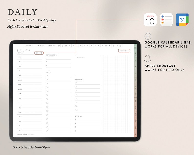 2024 2025 Academic Planner Digital Student Planner Dated Mid Year ...