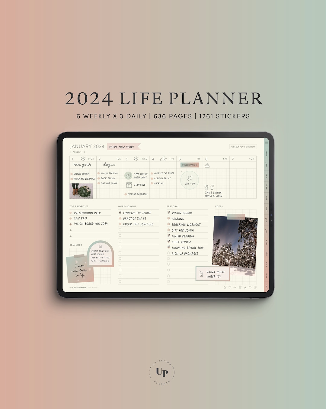 2024 Life Planner Goodnotes Weekly Digital Planner 2024 Minimalist All ...