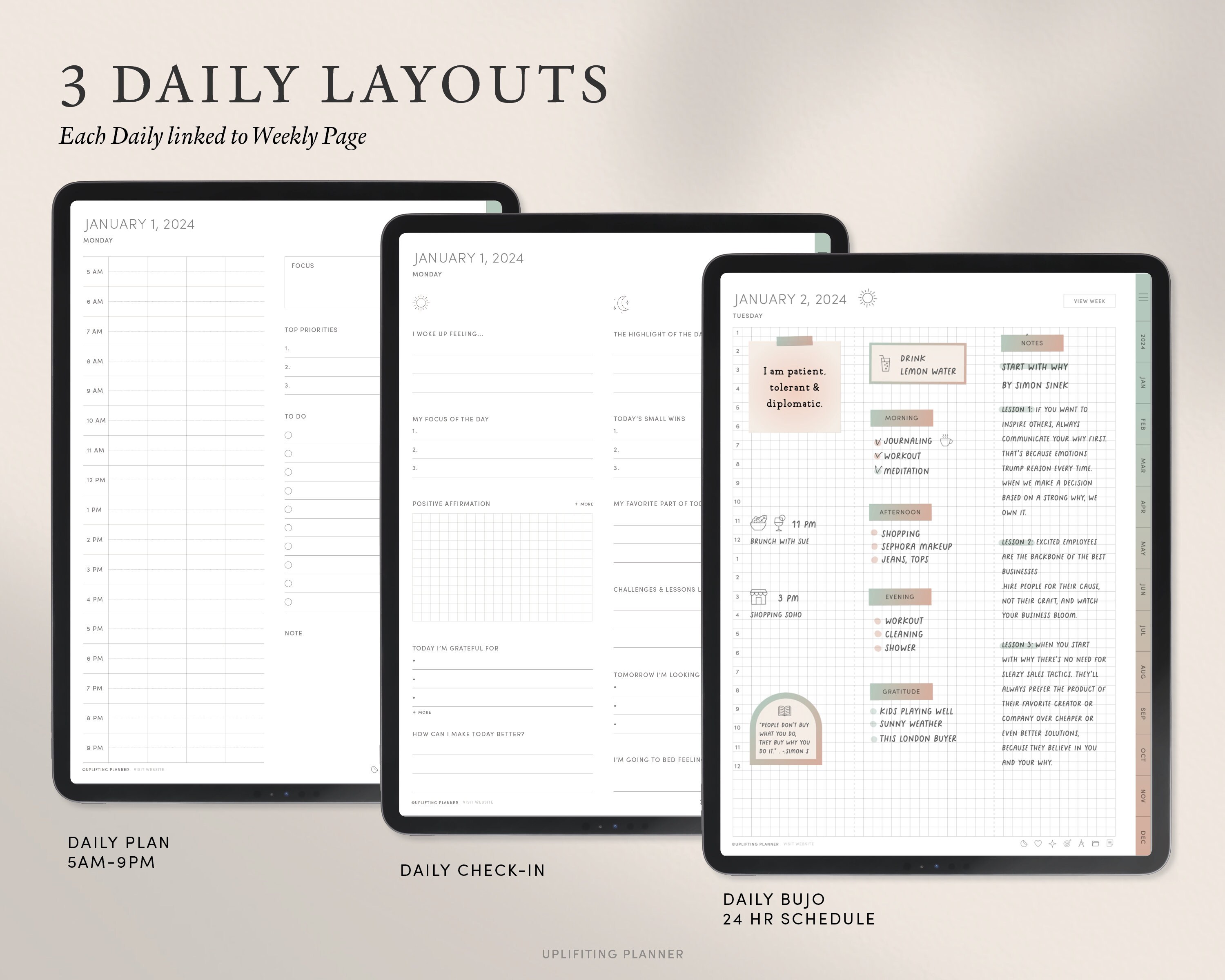 2024 Life Planner Goodnotes Digital Planner Portrait Dated - Etsy