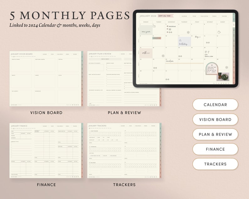 2024 Life Planner Goodnotes Weekly Digital Planner 2024 Minimalist All ...