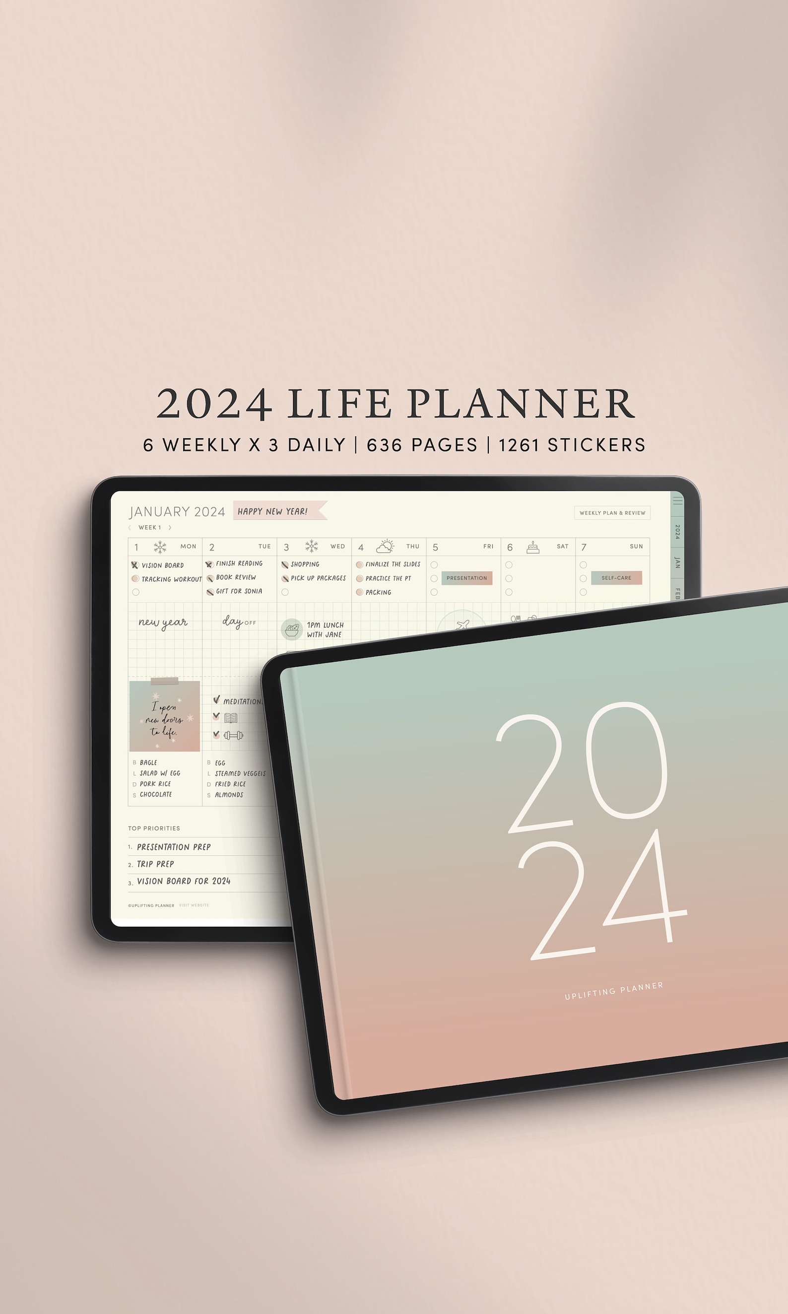 2024 Life Planner Goodnotes Digital Planner Portrait Dated - Etsy