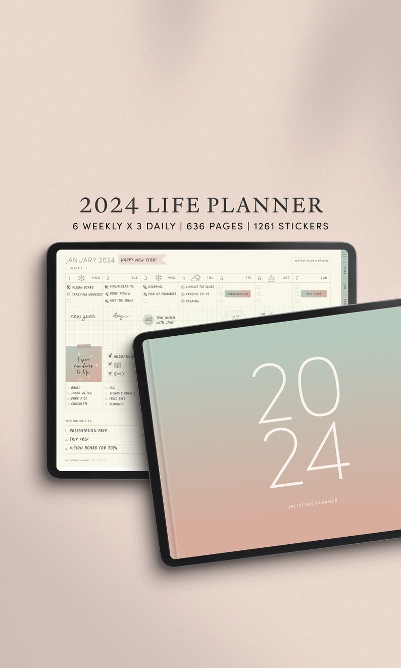 2024 Life Planner Goodnotes Digital Planner Portrait Dated - Etsy