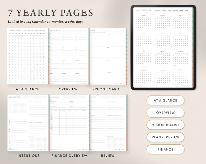 2024 Life Planner Goodnotes Digital Planner Portrait Dated - Etsy