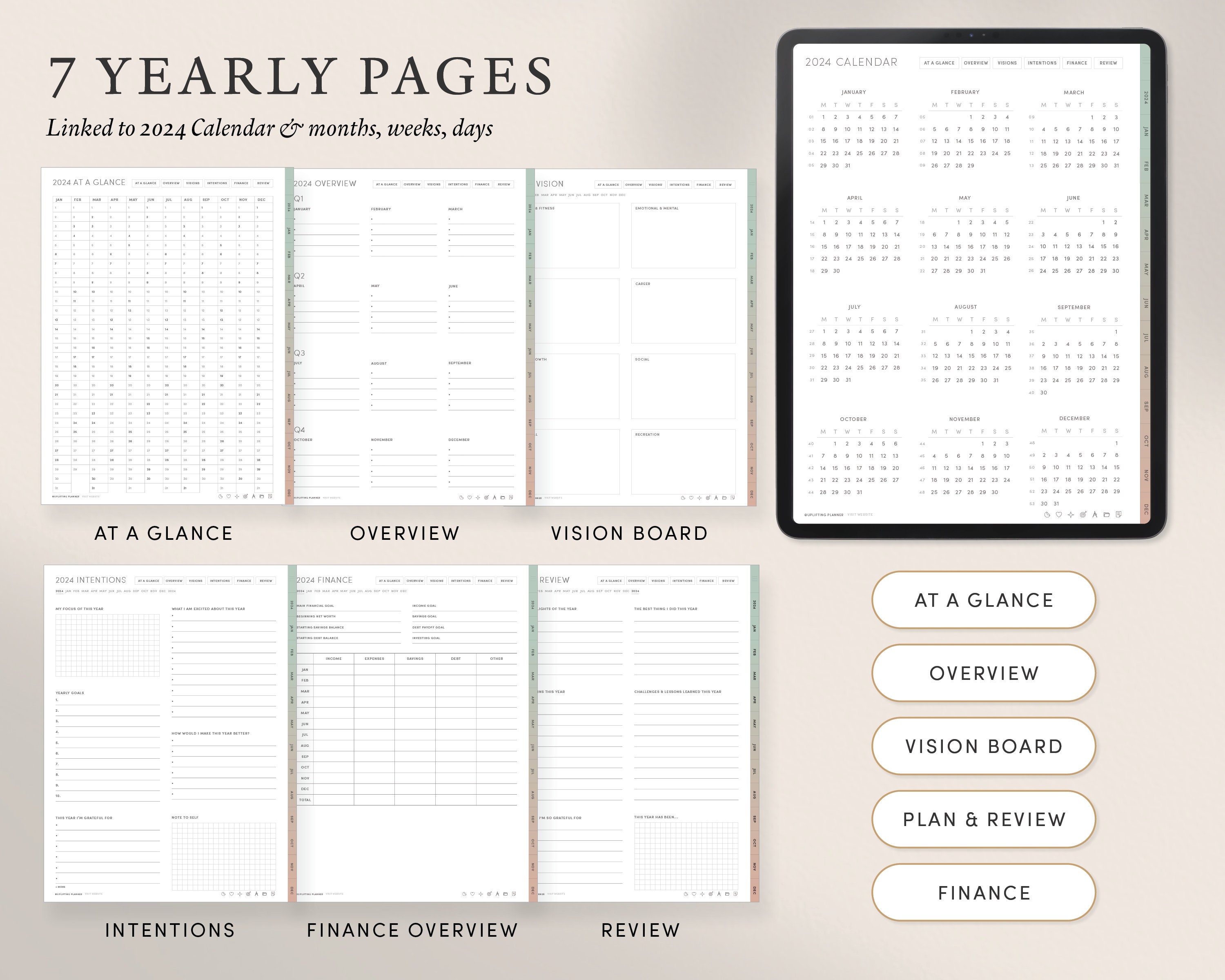 2024 Life Planner Goodnotes Digital Planner Portrait Dated - Etsy