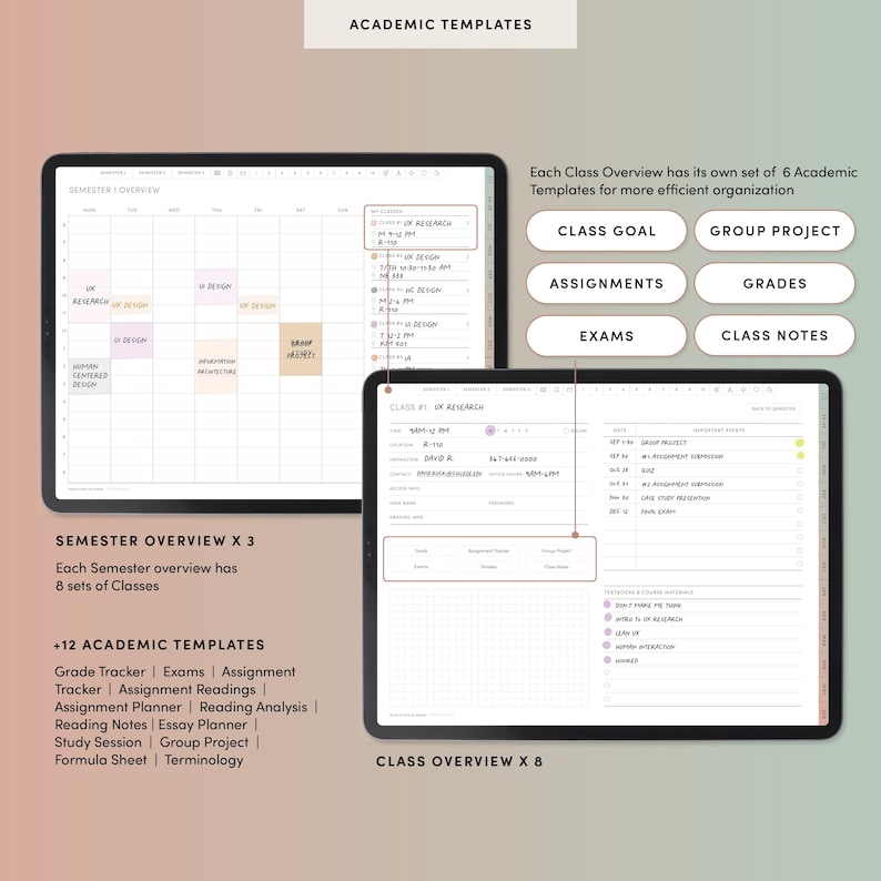 2025 2026 Academic Planner Digital Student Planner Dated Mid Year ...