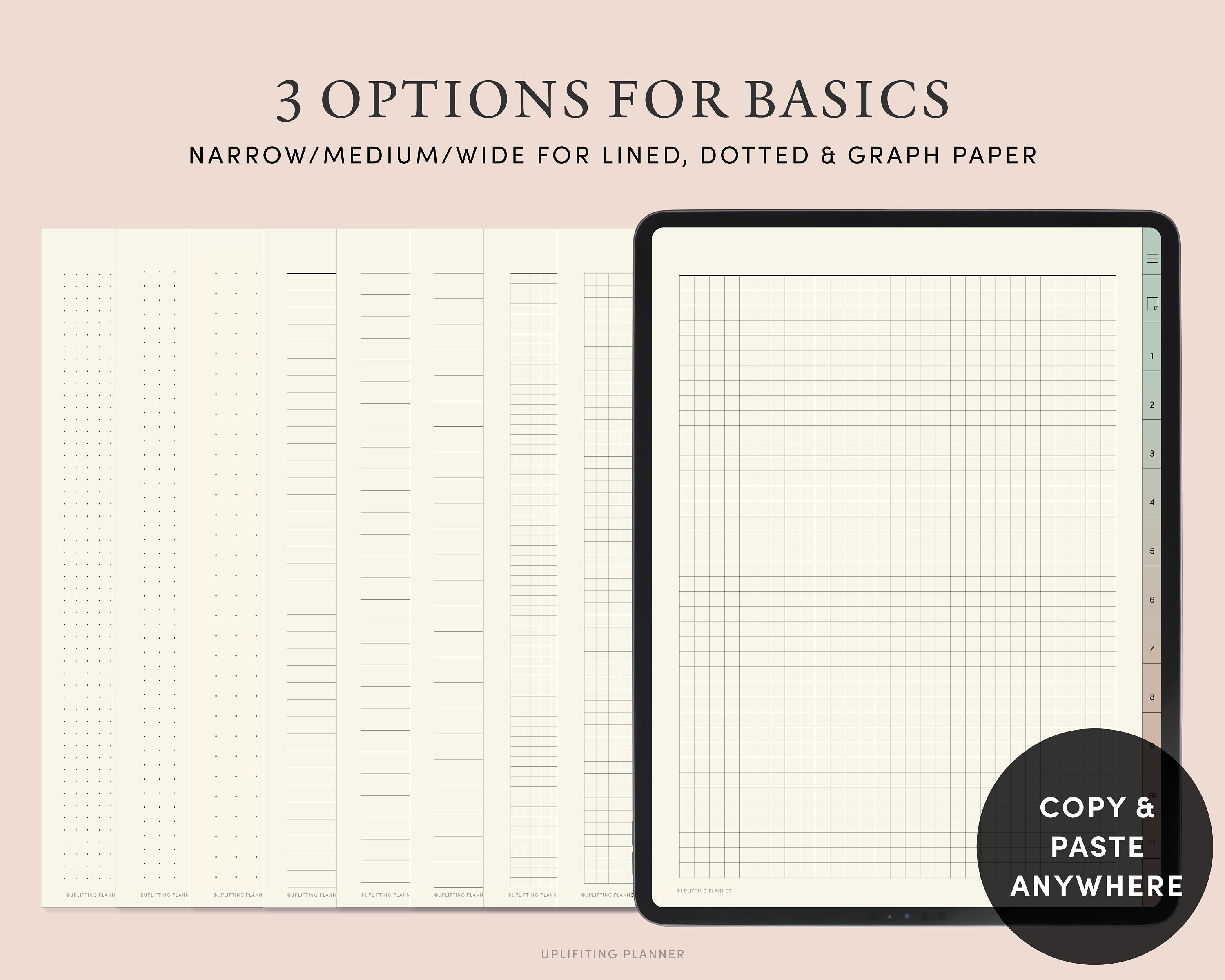 12 Tab Digital Notebook Goodnotes College Student Lecture Note Paper ...