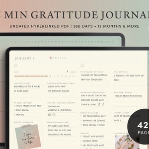 Daily Gratitude Journal Digital 5 Minute Journal Goodnotes Undated ...
