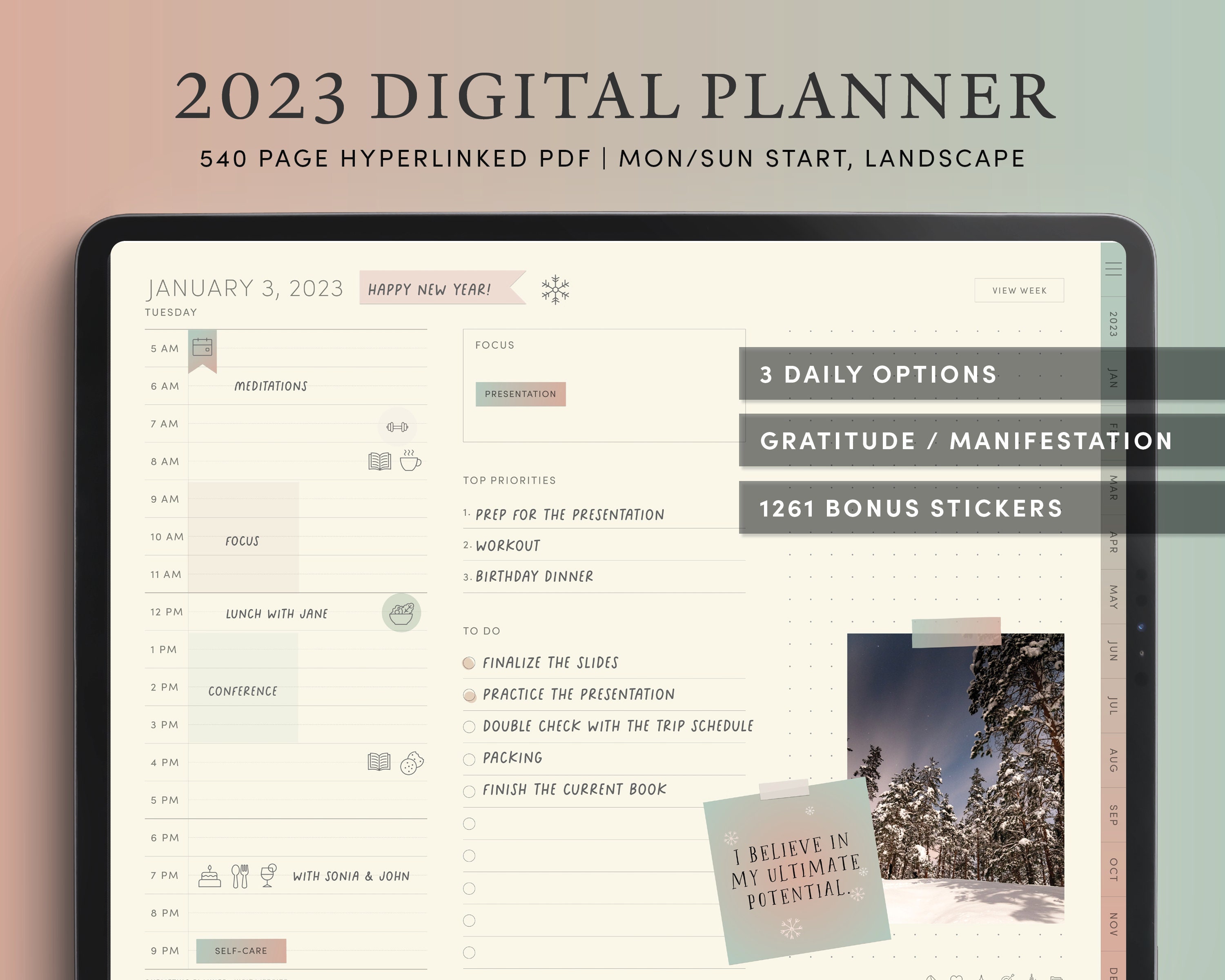 Goodnotes Routine Template Dark Mode Routine Tracker iPad Daily Weekly ...