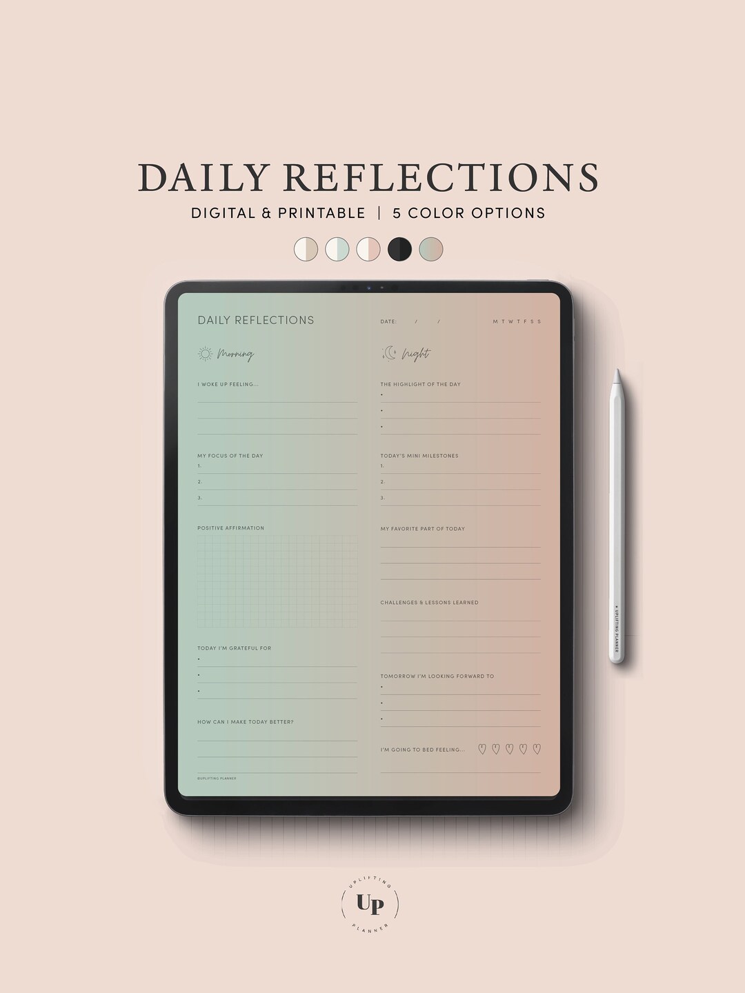 Daily Reflection Journal 5 Min Digital Gratitude Journal Miracle ...
