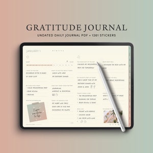 Daily Gratitude Journal Digital 5 Minute Journal Goodnotes Undated ...