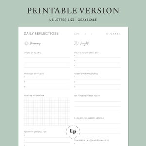 Dark Mode 5 Minute Journal Digital Morning Evening Check in Daily ...