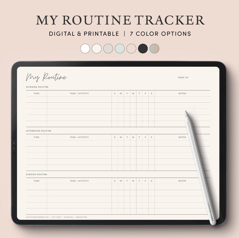 Routine Tracker Goodnotes Template Digital Routine Planner Printable ...