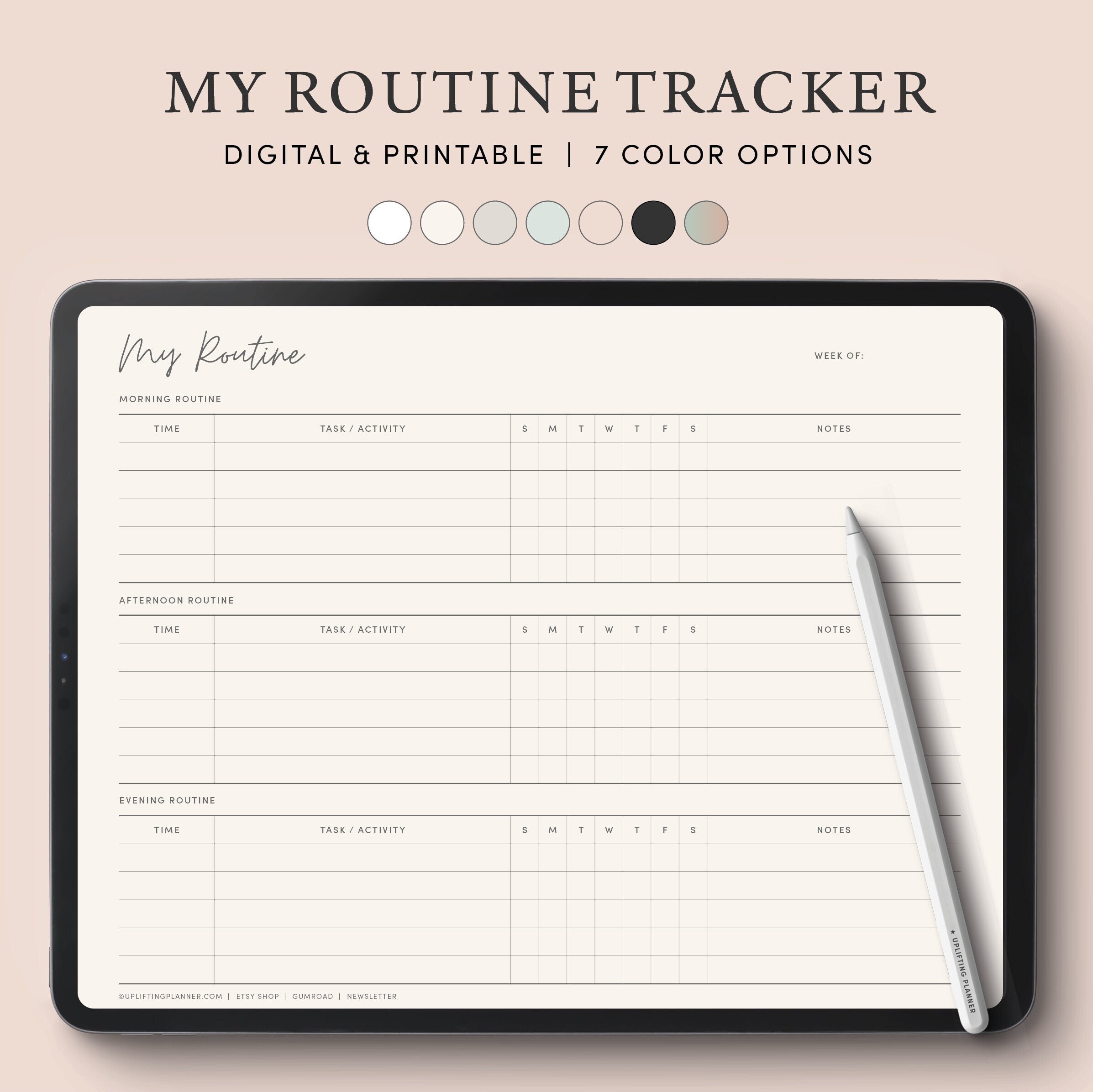 Routine Tracker Goodnotes Template Digital Routine Planner - Etsy