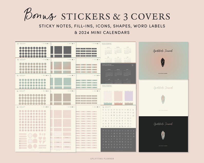 Daily Gratitude Journal Digital 5 Minute Journal Goodnotes Undated ...