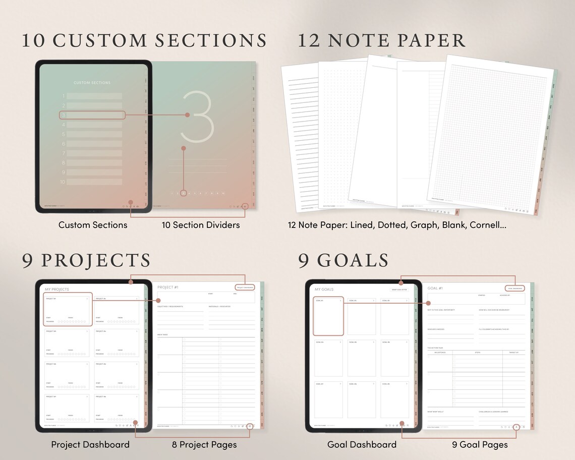 2024 Life Planner Goodnotes Digital Planner Portrait Dated - Etsy