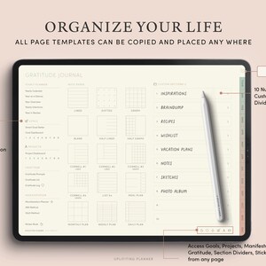 Daily Gratitude Journal Digital 5 Minute Journal Goodnotes Undated ...