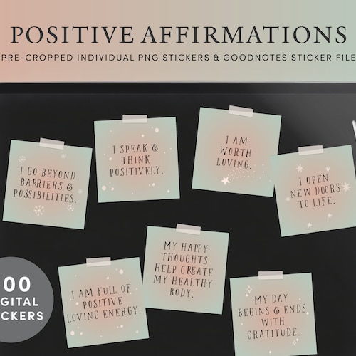 Affirmation Digital Stickers/ Positive Quotes Digital - Etsy