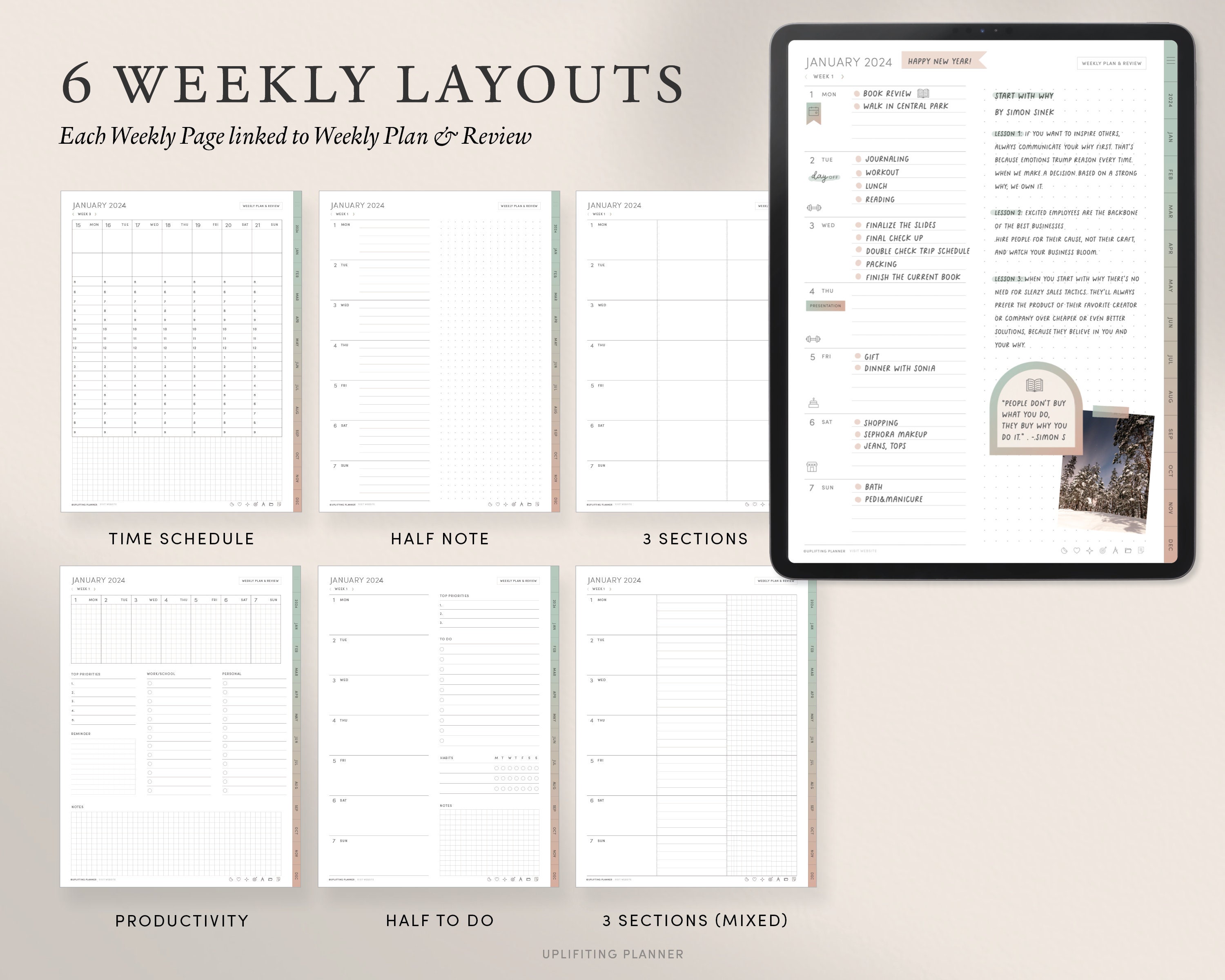 2024 Life Planner Goodnotes Digital Planner Portrait Dated - Etsy