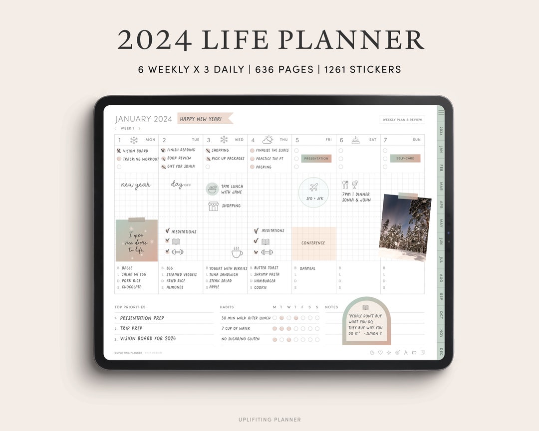 2024 Life Planner Digital Goodnotes All in One Planner Dated Digital ...