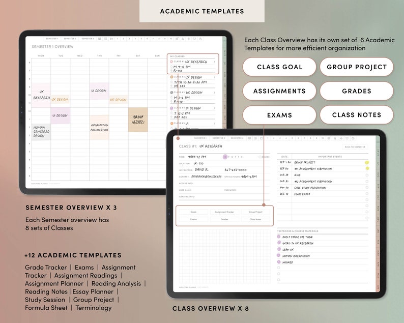 2024 2025 Academic Planner Digital Student Planner Dated Mid Year ...