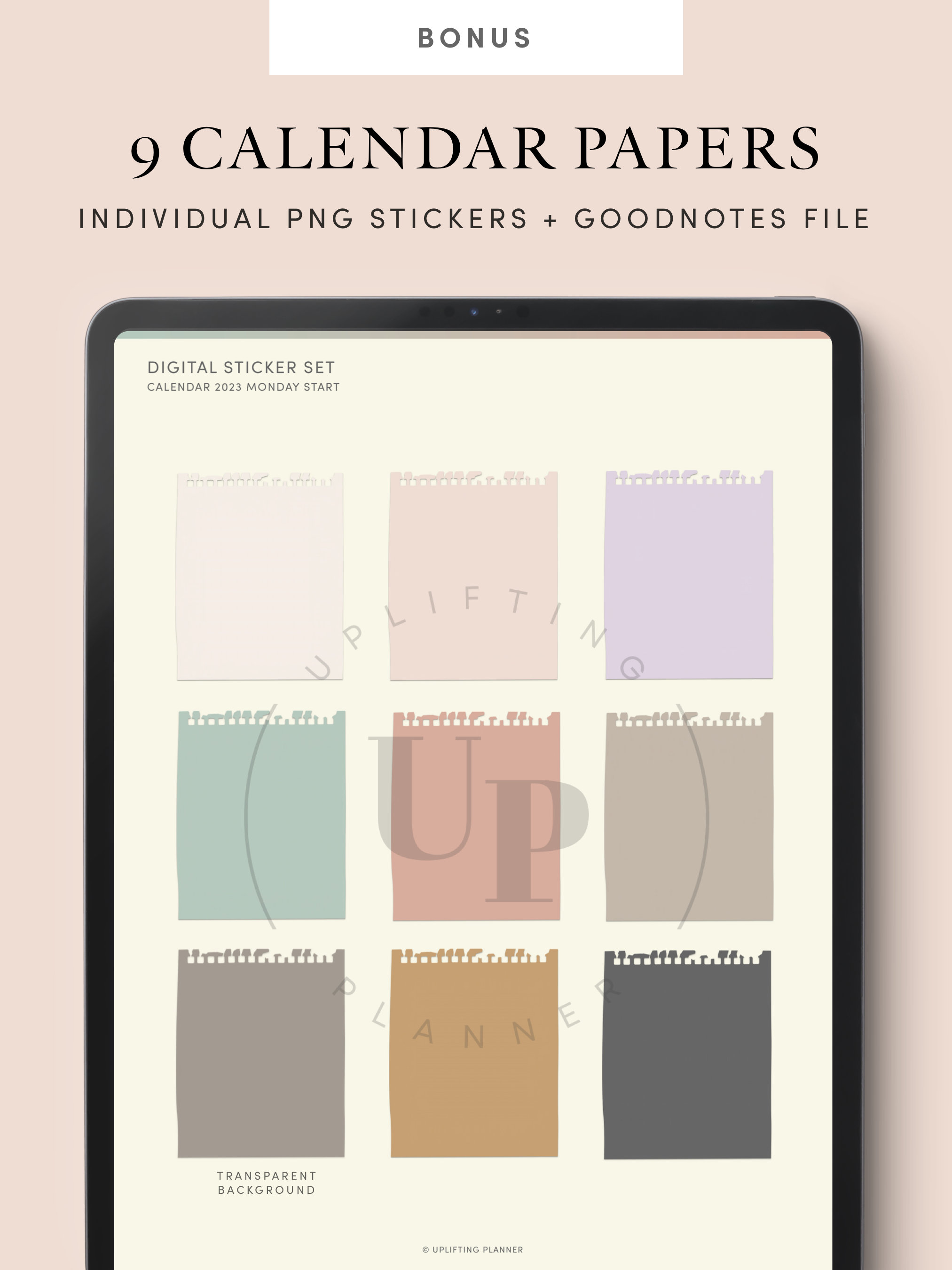 Calendar Digital Sticker Bundle Perpetual Mini Monthly Calendar and US ...