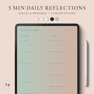 Dark Mode 5 Minute Journal Digital Morning Evening Check in Daily ...