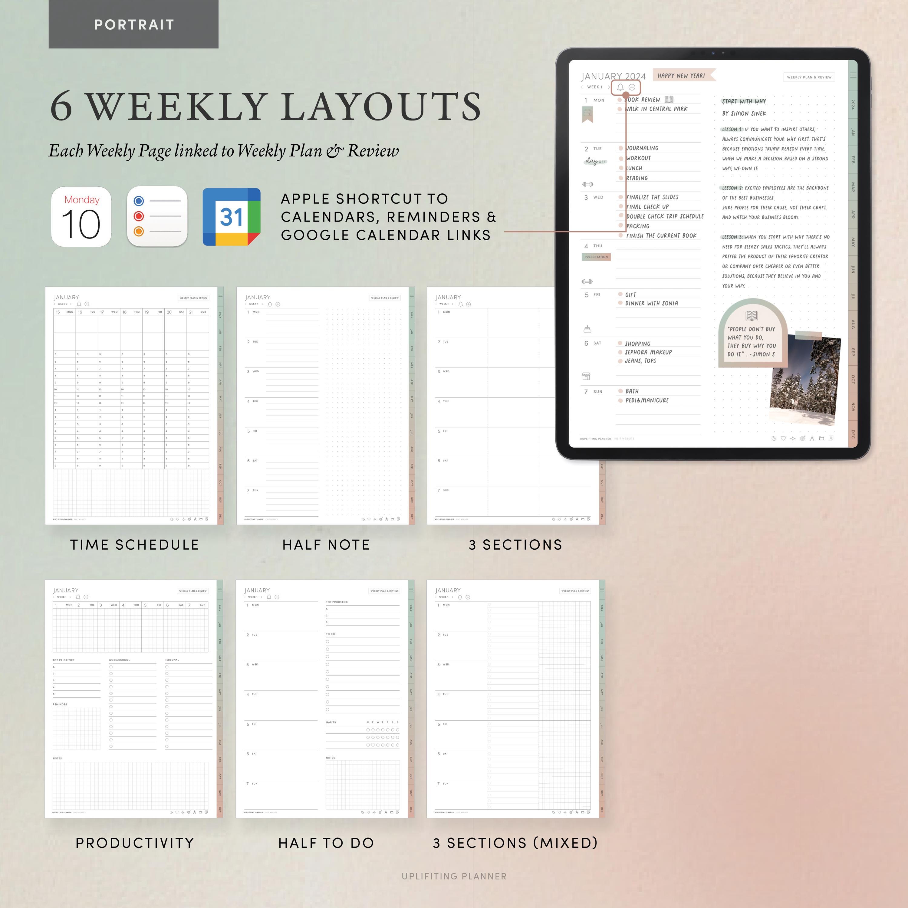 2026 Digital Life Planner: Minimalist, Google & Apple Calendar ...