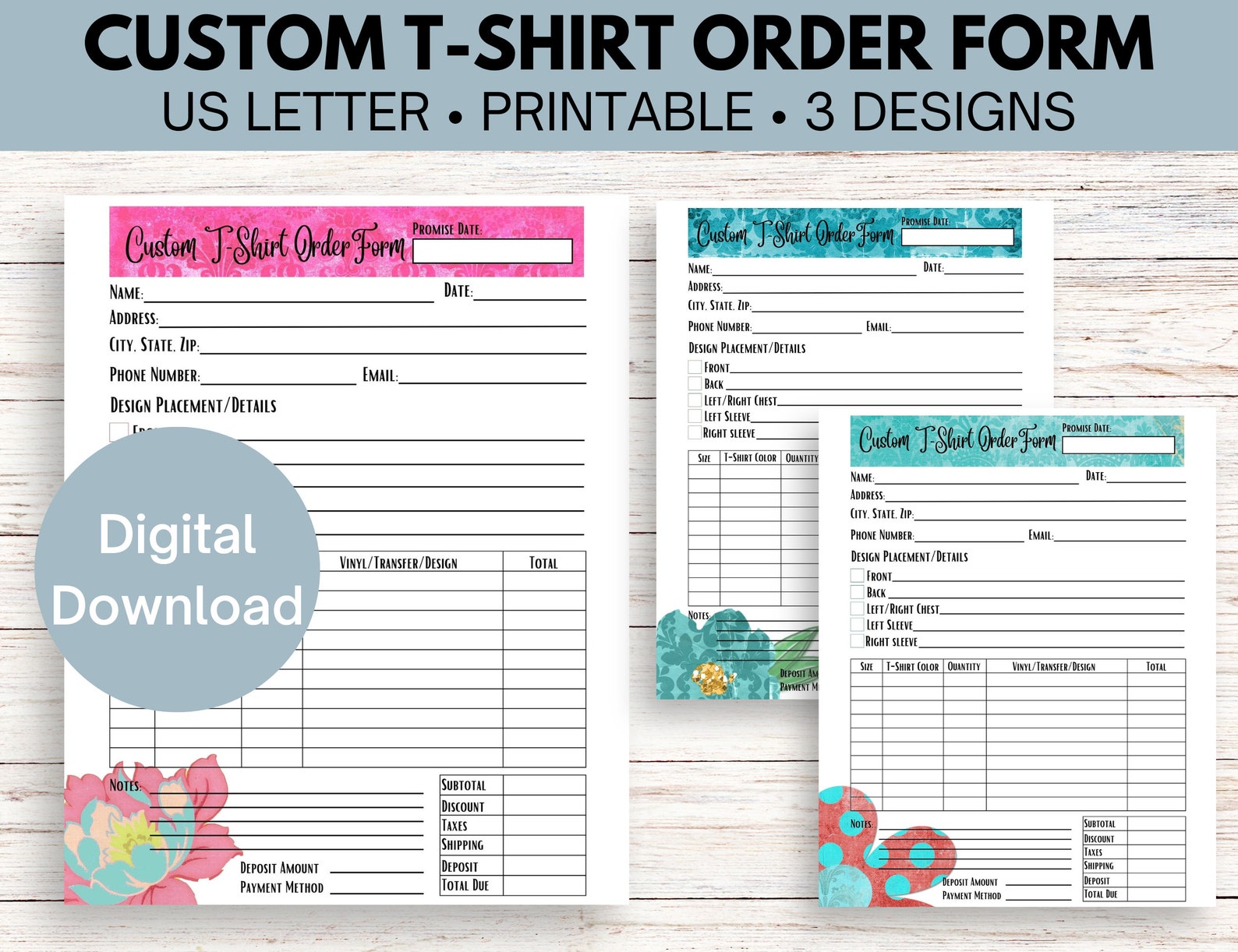 Custom Tshirt Order Form Tshirt Order Form Custom Order - Etsy
