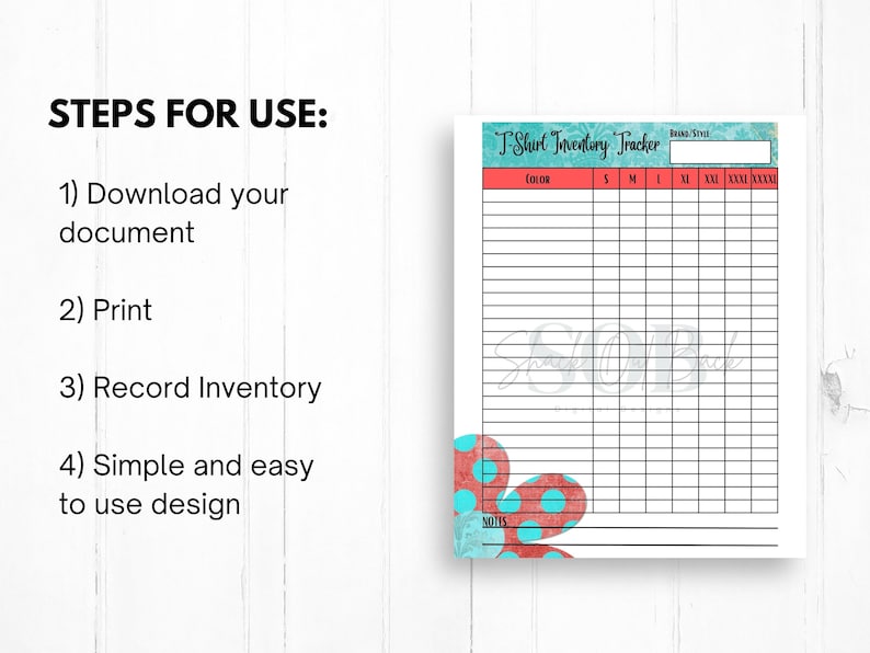 T-shirt Inventory Tracker, Inventory Tracker, Inventory Management ...