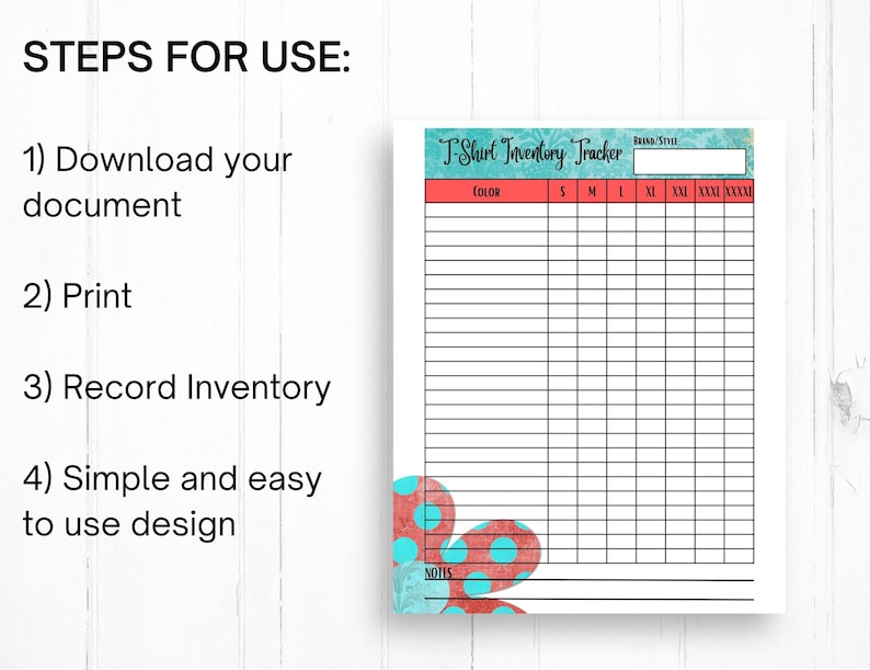 T-shirt Inventory Tracker, Inventory Tracker, Inventory Management ...