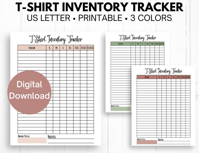 T-shirt Inventory Tracker for Small Business, Inventory Tracker ...
