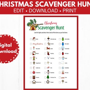 Christmas Scavenger Hunt, Christmas Games, Games for the Family ...