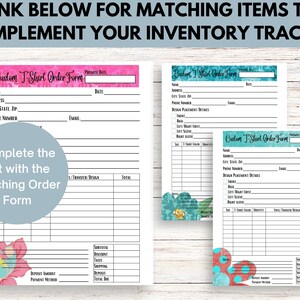 T-shirt Inventory Tracker Inventory Tracker Inventory - Etsy