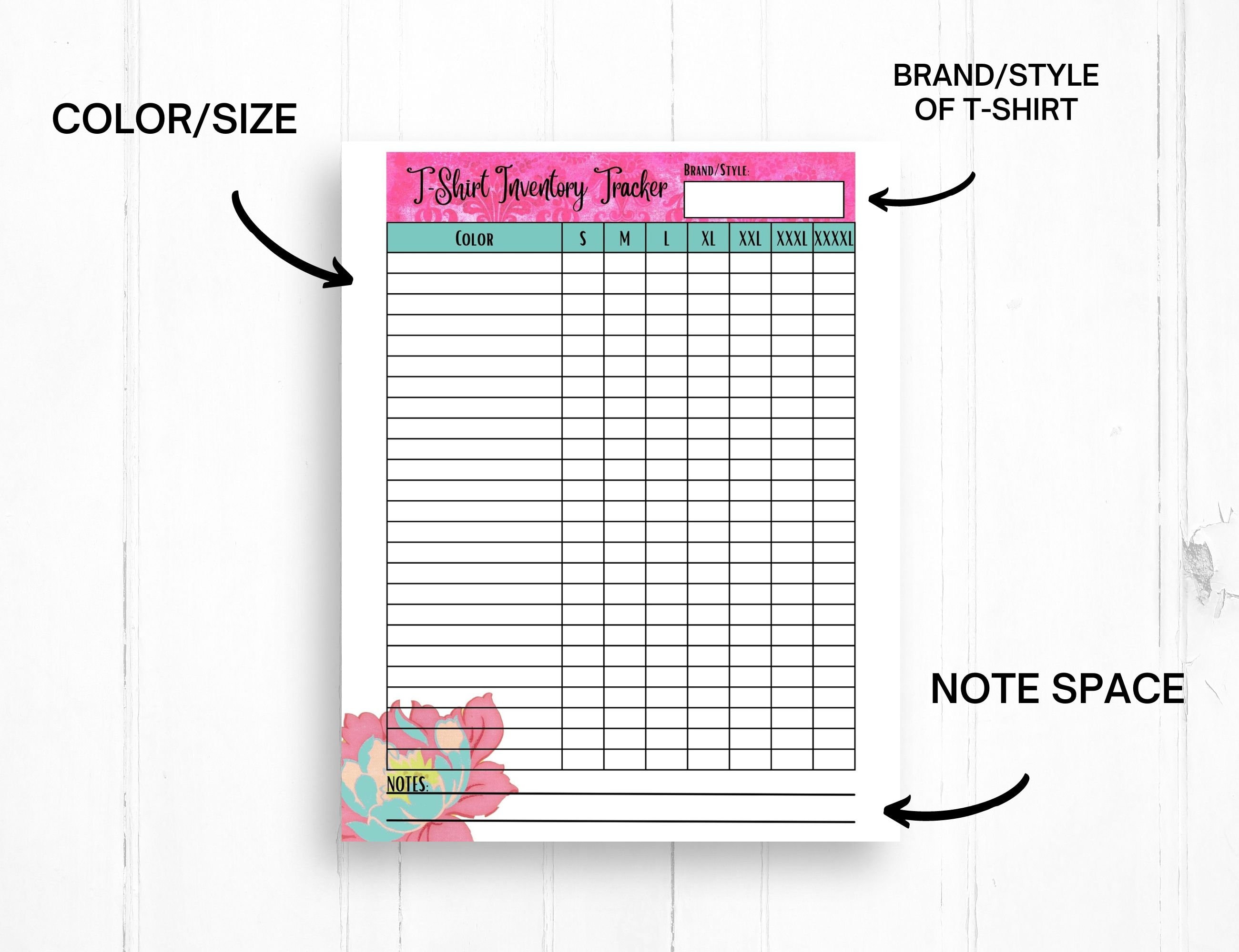 T-shirt Inventory Tracker, Inventory Tracker, Inventory Management ...