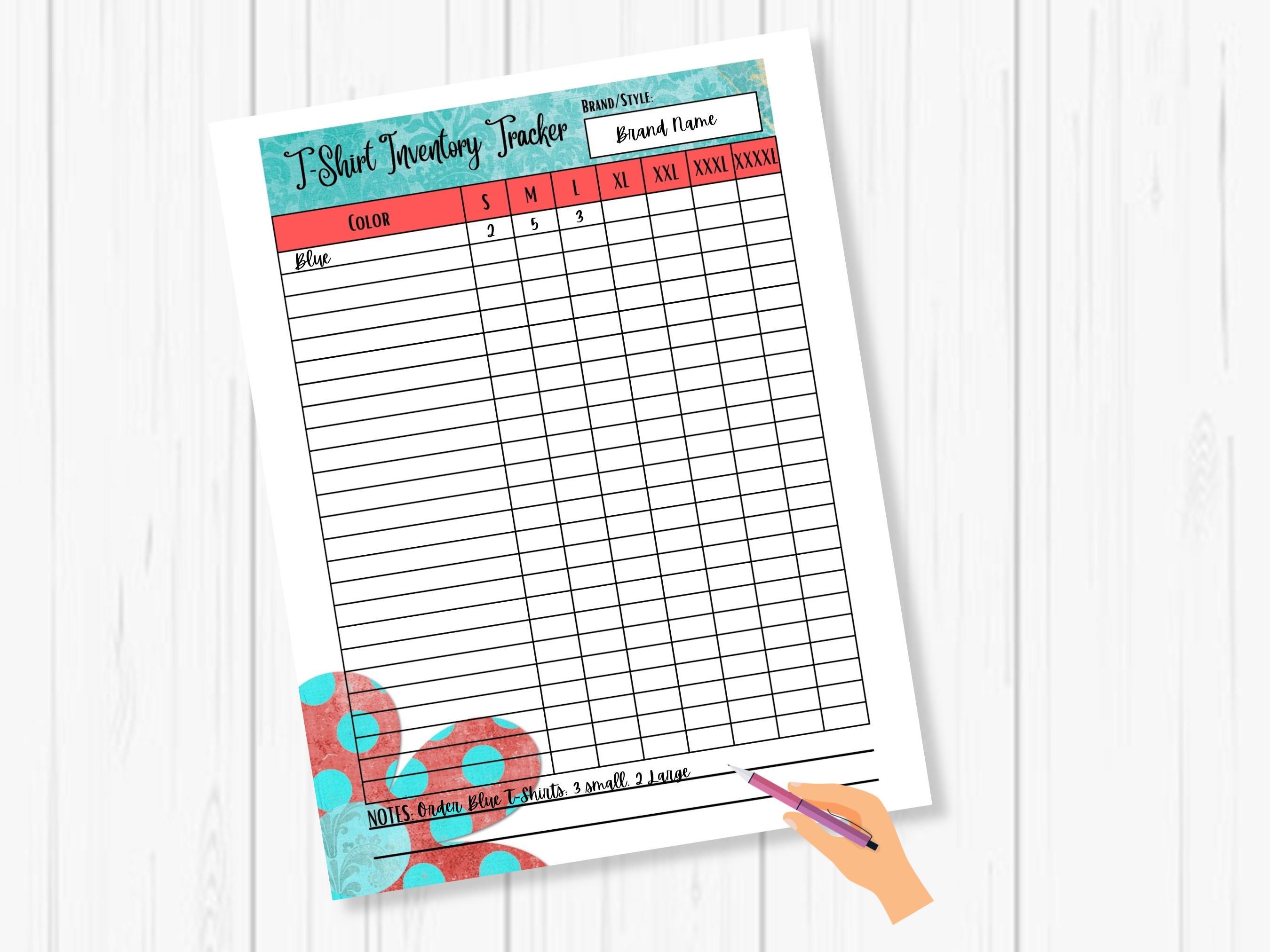 T-shirt Inventory Tracker, Inventory Tracker, Inventory Management ...