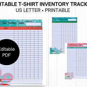 Editable T-shirt Inventory Tracker, Inventory Tracker, Inventory ...