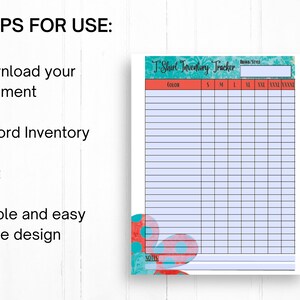 Editable T-shirt Inventory Tracker, Inventory Tracker, Inventory ...