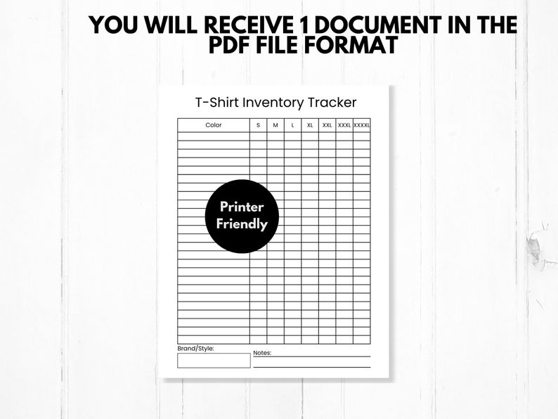 T-shirt Inventory Tracker for Small Business, Inventory Tracker ...
